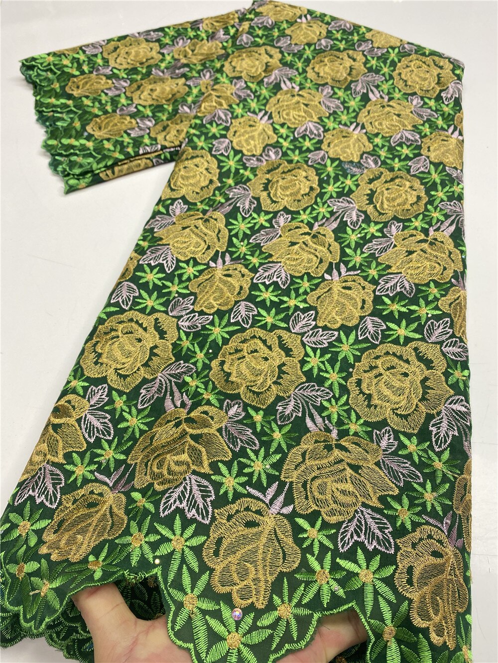 Tela de encaje africano encaje de bordado de tela ... – Grandado