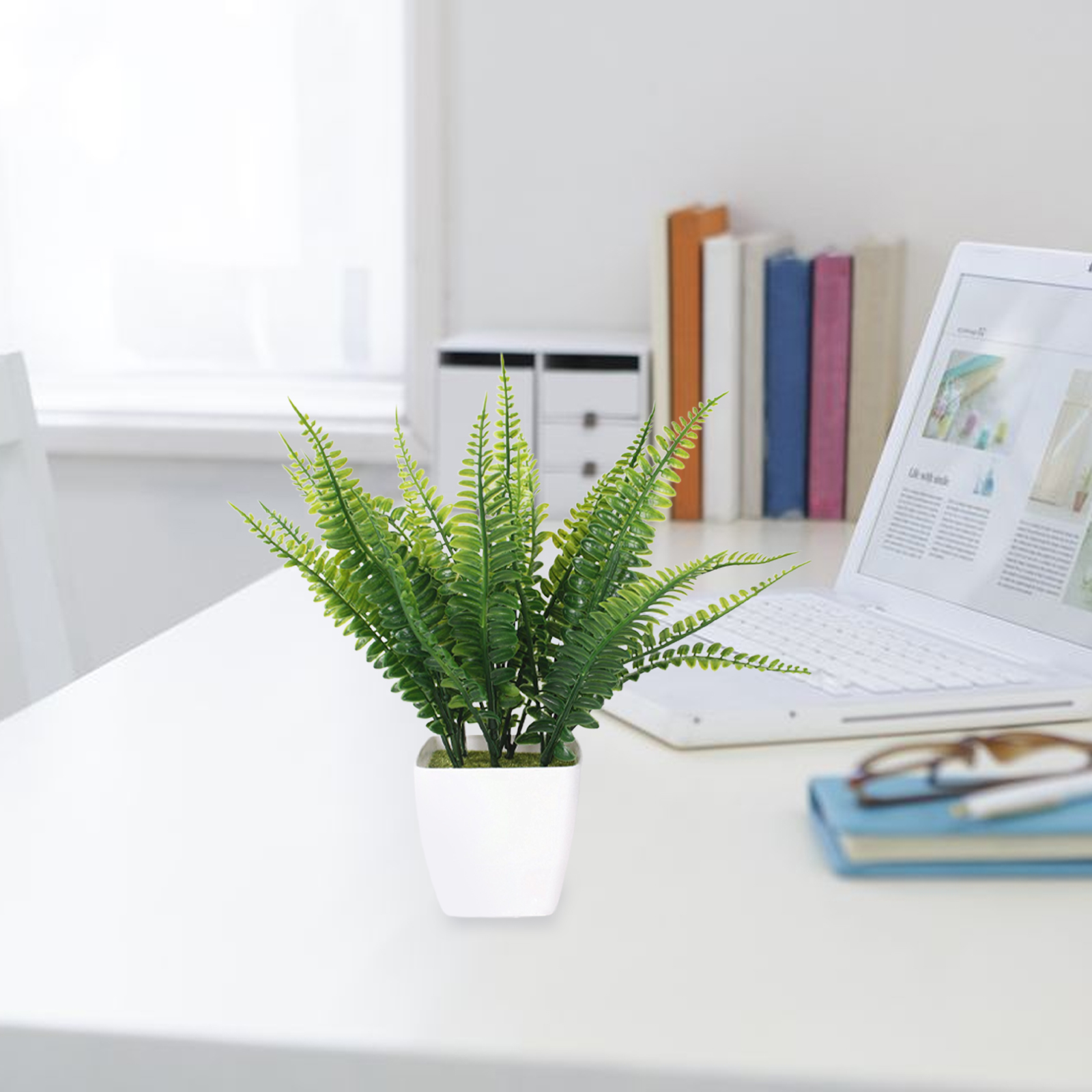 Potted Plant Green Plants Ornaments Desk Artificia... – Grandado