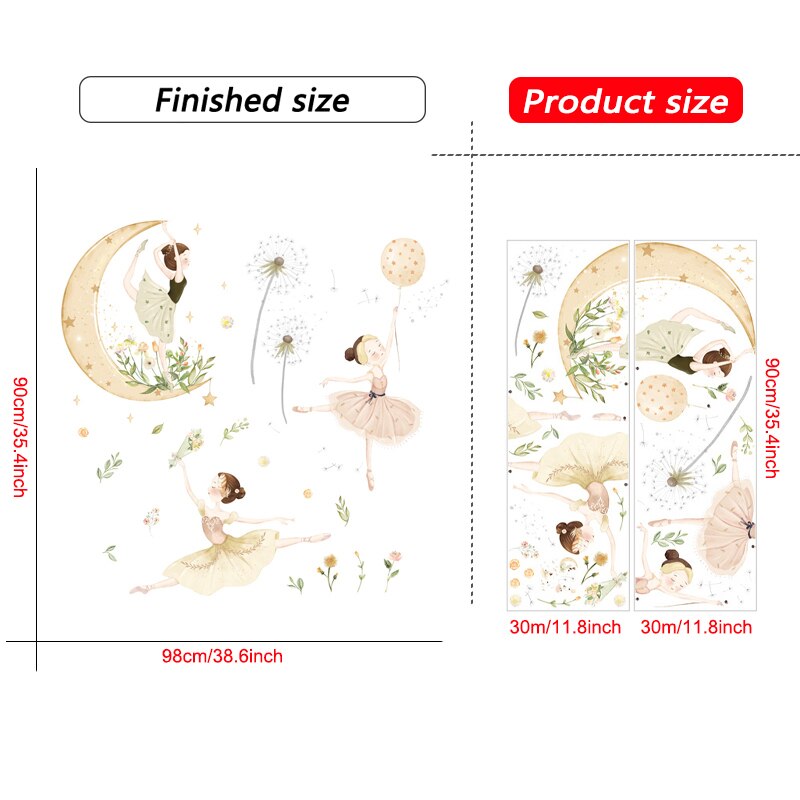 Cartoon Ballet Danser Meisje Muur Sticker Voor Kin... – Vicedeal