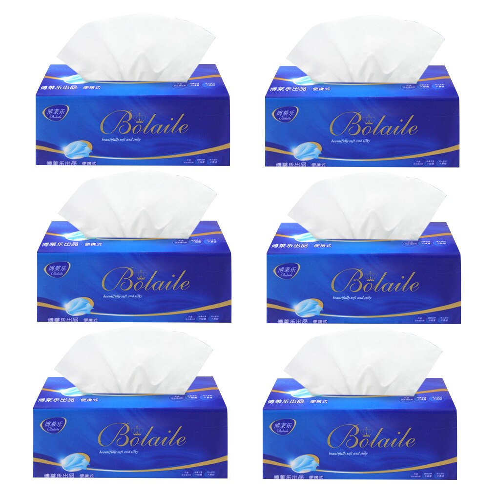 6 Packs 100 Sheets Wood Pulp Paper Tissues Multifo... – Grandado