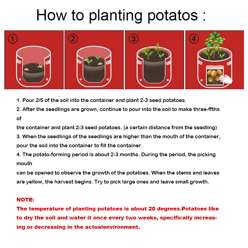 5 10 gallon Potato Planter Grow Gardening Bag DIY ... – Vicedeal