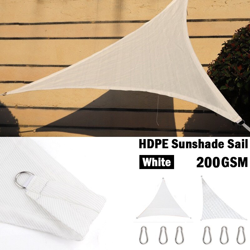 200GSM White HDPE Sun Shade Net Triangle Awning Ou... – Grandado