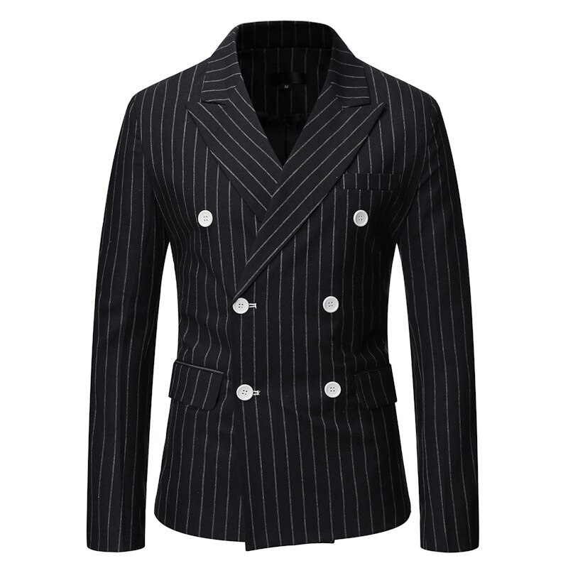 Double-breasted Striped Blazer Men Luxury Formal S... – Vicedeal