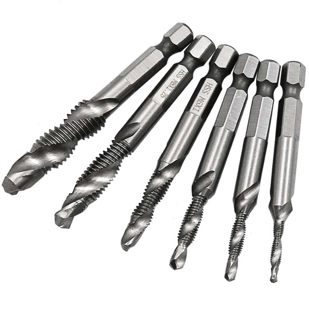 6 pcs M3-M10 screwdriver drill bit Hss tap drill m... – Vicedeal