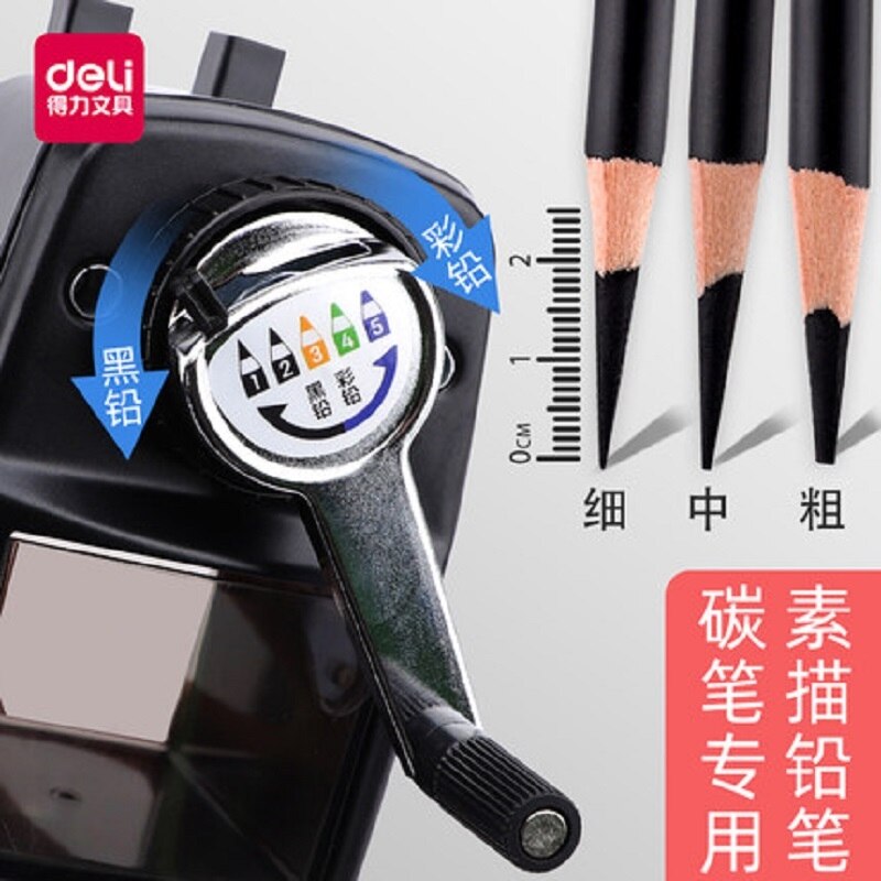 Deli Hand Crank Pencil Sharpner Metal Construction... – Vicedeal