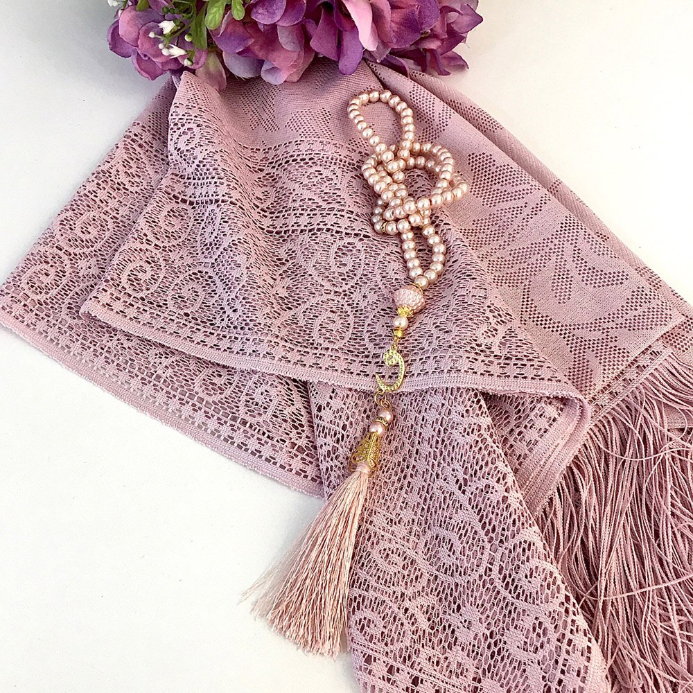 Woman Shawl Tasbeeh Set Islamic Prayer Beads Scarf... – Grandado