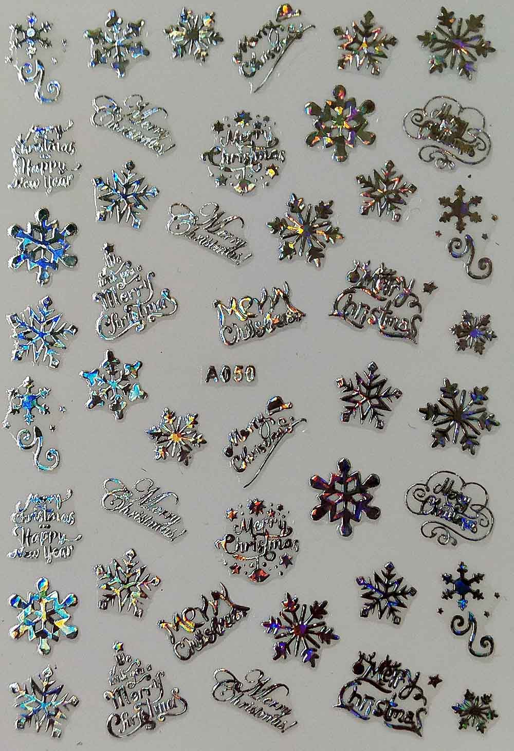 3D Wit/Rood/Lasergold/Lasersilver Kerst Nail Decal... – Vicedeal