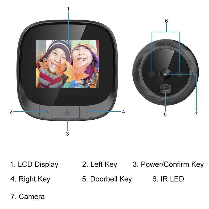 2.4-Inch Smart Electronic Door Viewer Digital Camera Doorbell Anti ...