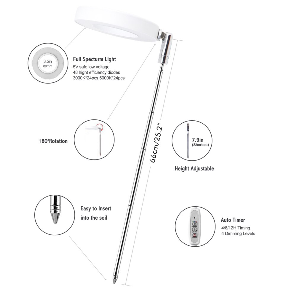 LED Full Spectrum Indoor Plant Lamp 4Dimmable Brig... – Grandado