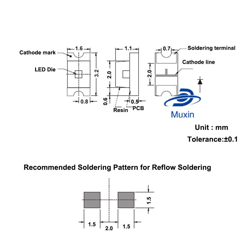 5 colors x100pcs =100pcs 1206 SMD LED light Packag... – Vicedeal
