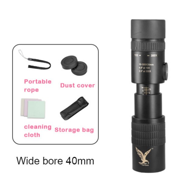 Rubber Monocular Telescope 4K 10-300X40 Super Tele... – Vicedeal