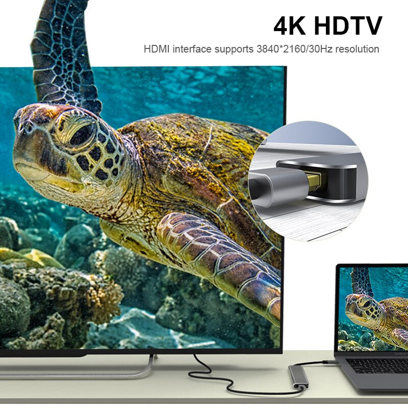 PD USB C Hub To HDMI Adapter 4K Thunderbolt 3 Type... – Grandado