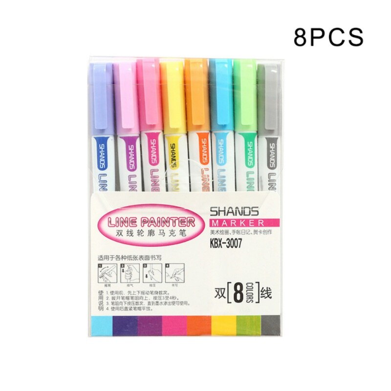 8 Pcs Art Markers Sets Double Liner Drawing Pens L... – Vicedeal