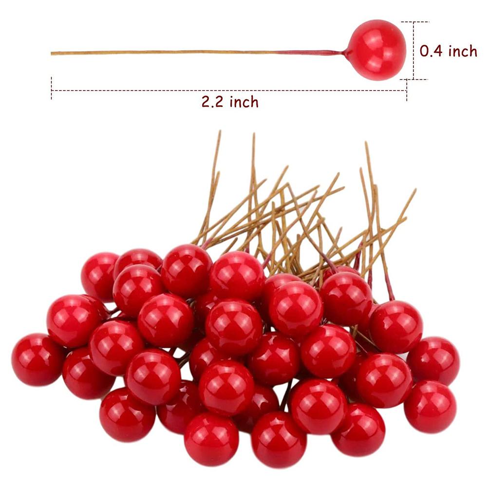 100pcs artificial holly berries Christmas small re... – Grandado