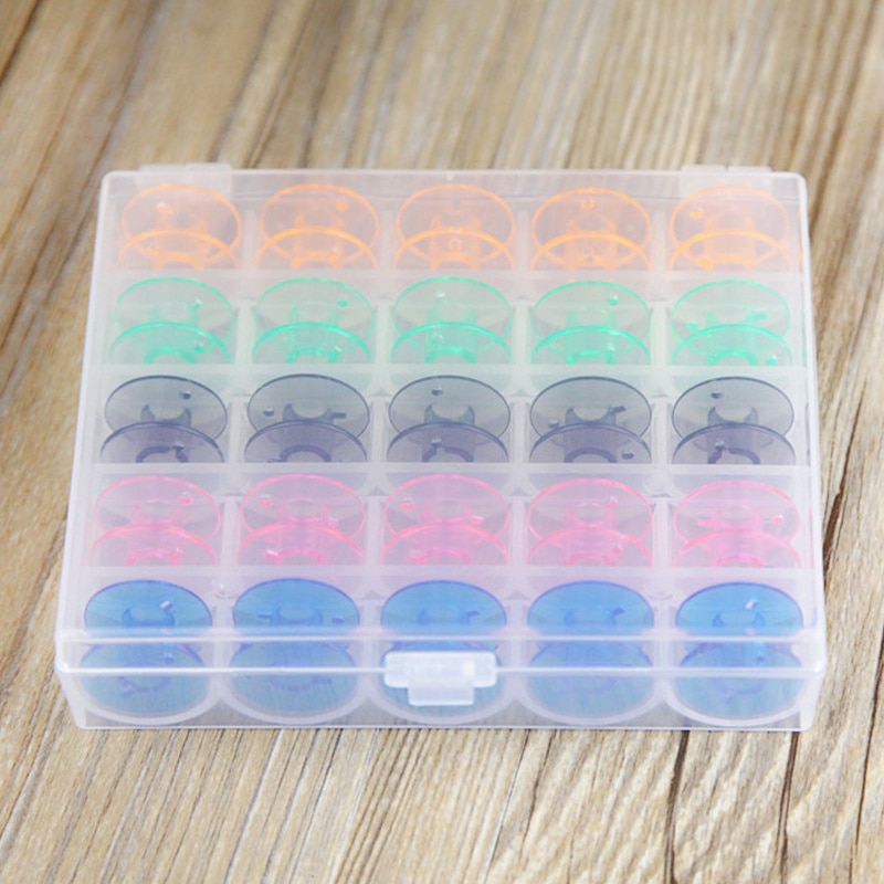 25PCS/Set Colorful Plastic Bobbins Box Set Sewing ... – Grandado