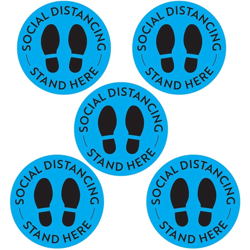 5Pack Social Distancing Floor Decals - Safety Floo... – Grandado