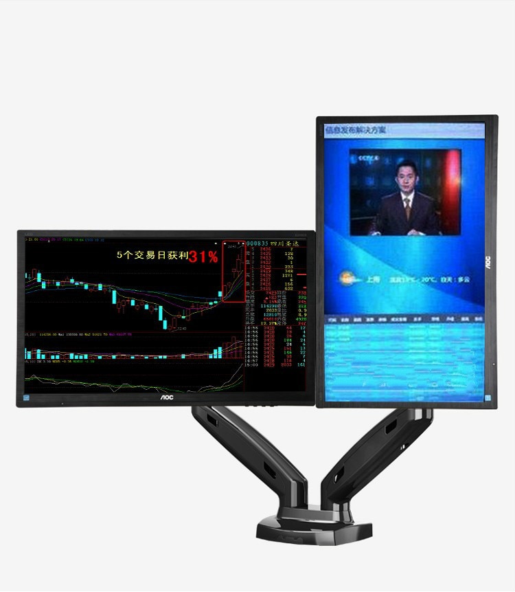 Dual Monitor Holder NB F160 2 Screens Mount Gas Sp... – Grandado