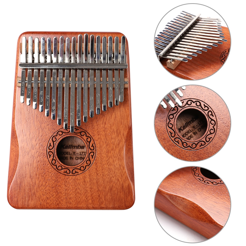 17 Keys Mahogany Wood Kalimba Percussion Musical I... – Vicedeal
