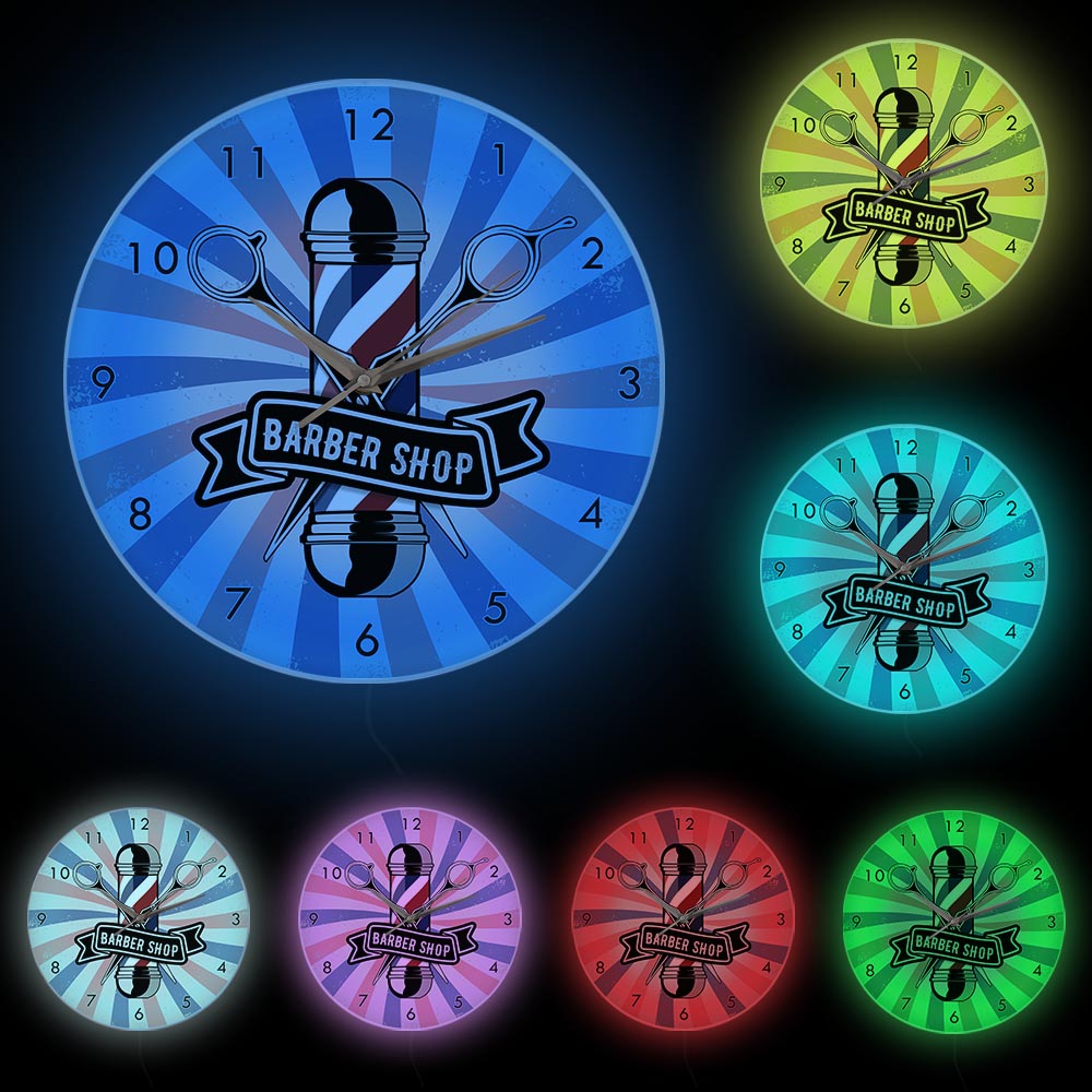 Barber Shop Pole Business Sign Metal Frame Wall Cl... – Grandado