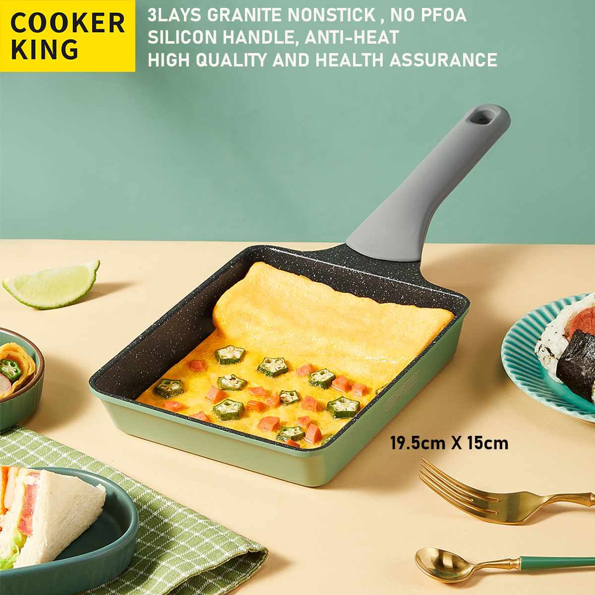 COOKER KING Nonstick Tamagoyaki Tamago pan,Omelett... – Grandado