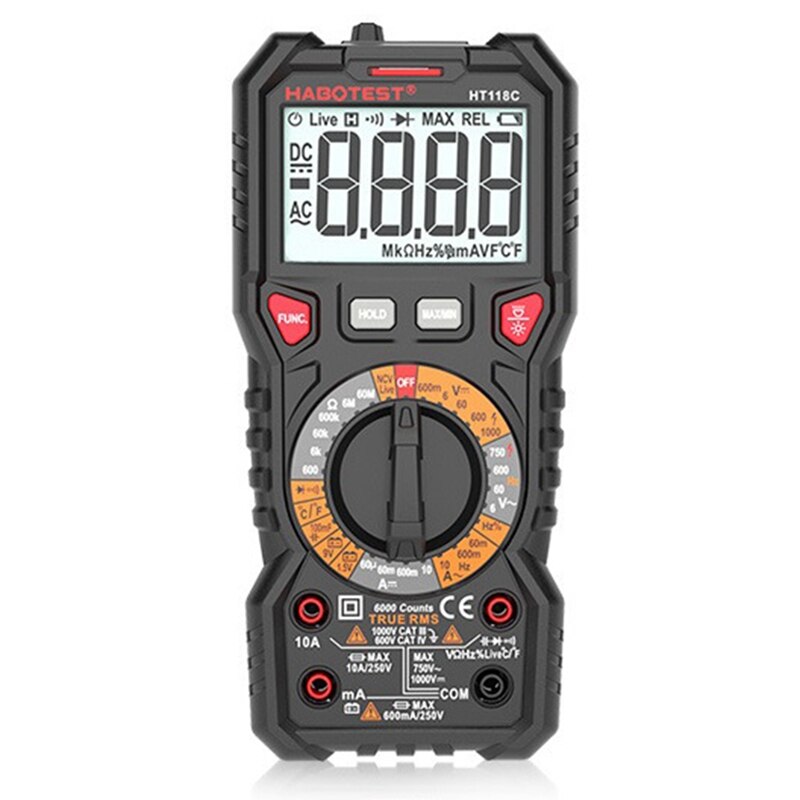 HABOTEST HT118C Manual Range 6000 Count Digital Mu... – Grandado