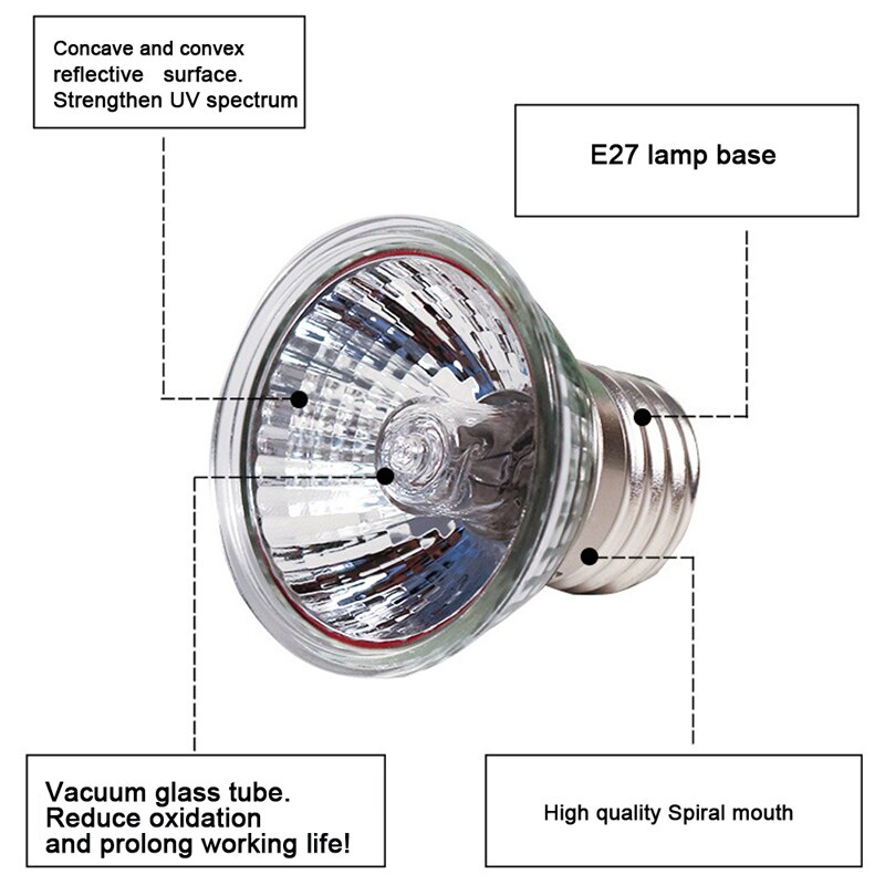 Reptile Heating Lamp Full Spectrum UVA UVB3.0 Bulb... – Grandado