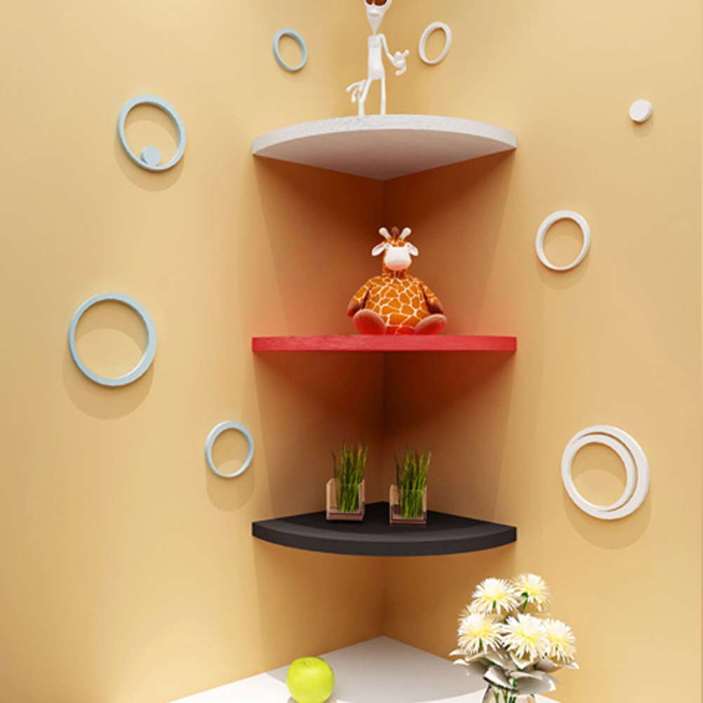 1 pc Storage Rack Wooden Triangle Fan Shape Wall-m... – Grandado