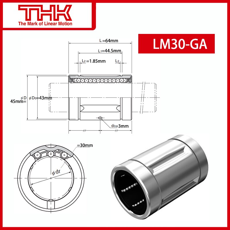 Original THK linear bushing LM LM30-GA LM30GA line... – Grandado