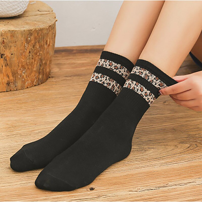 Mode Luipaard Vrouwen Sokken Splicing Grappige Sok... – Grandado