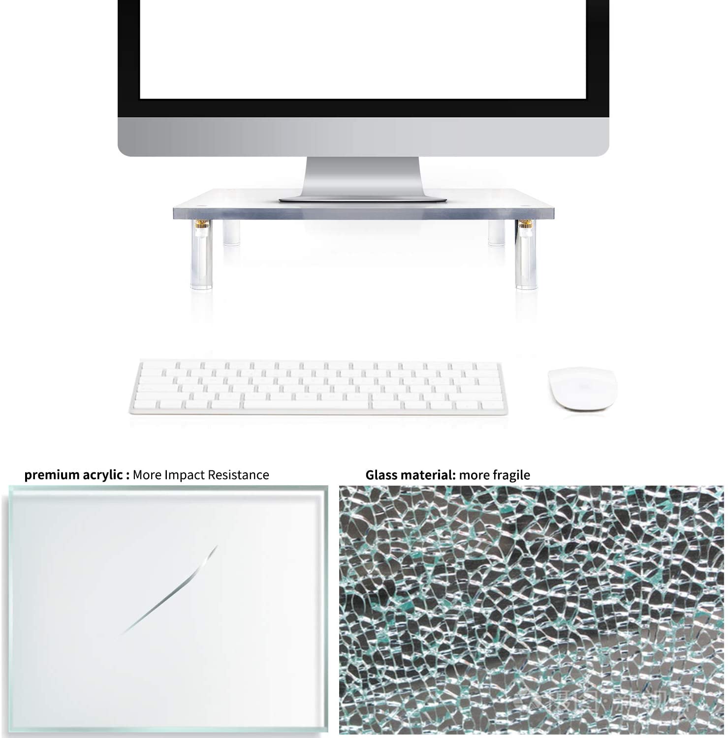 Acrylic Monitor Stand Riser Clear for Laptop iMac ... – Grandado