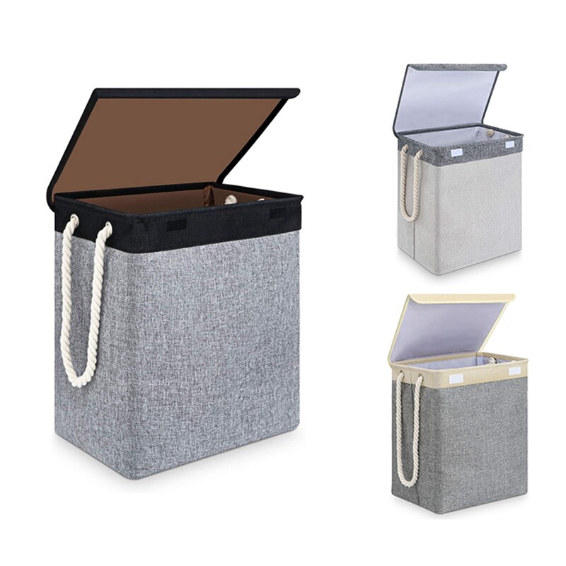 Large Laundry Basket With Lid, Collapsible Linen L... – Grandado