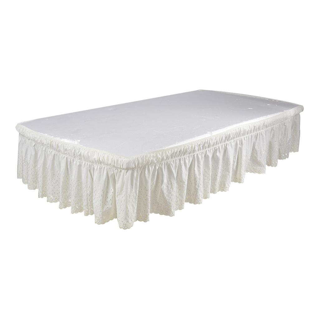 Bed Rok Wrap Rond Fit Katoen Borduur Sprei Koningi... – Grandado