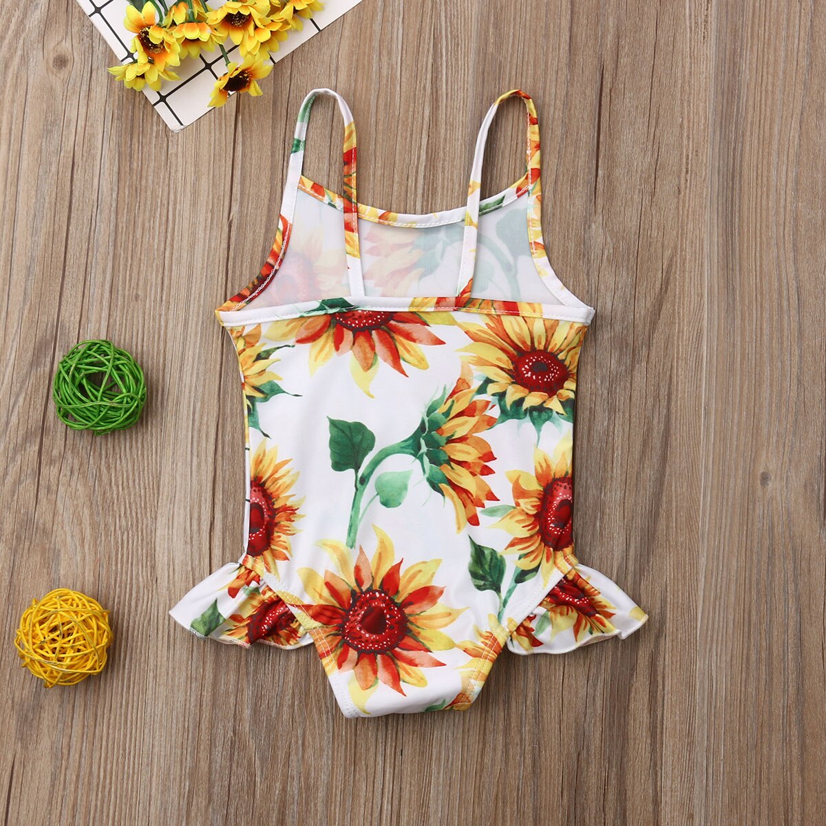 Newborn Kid Baby Girl SunFlower Swimwear Romper Sl... – Vicedeal