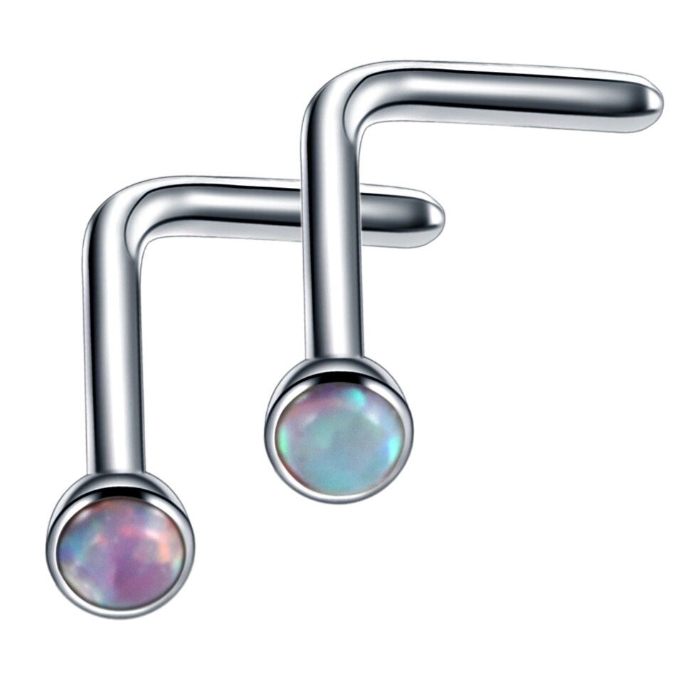 1PC Steel 20G Opal Nose Piercings Nariz Ring Cryst... – Grandado