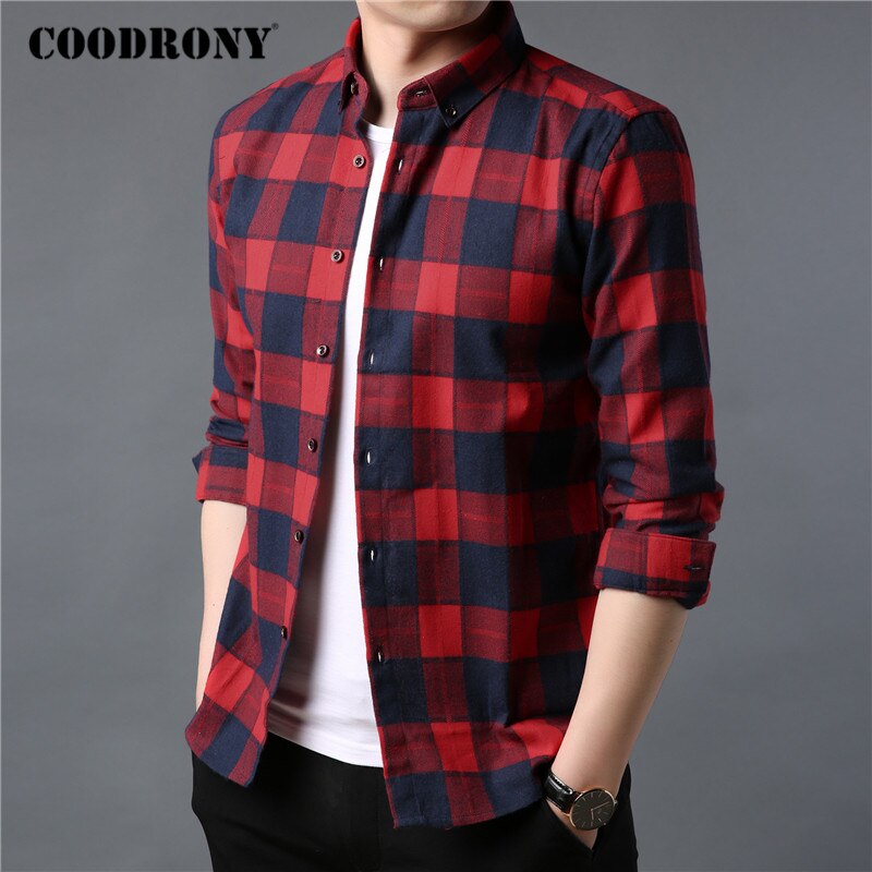 Coodrony Streetwear Mode Plaid Shirt Mannen Lente ... – Vicedeal
