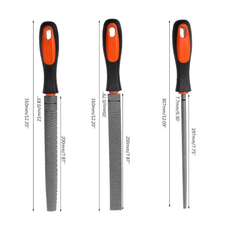3Pcs/Set Wood Rasp Steel File Carving Flat Round S... – Grandado