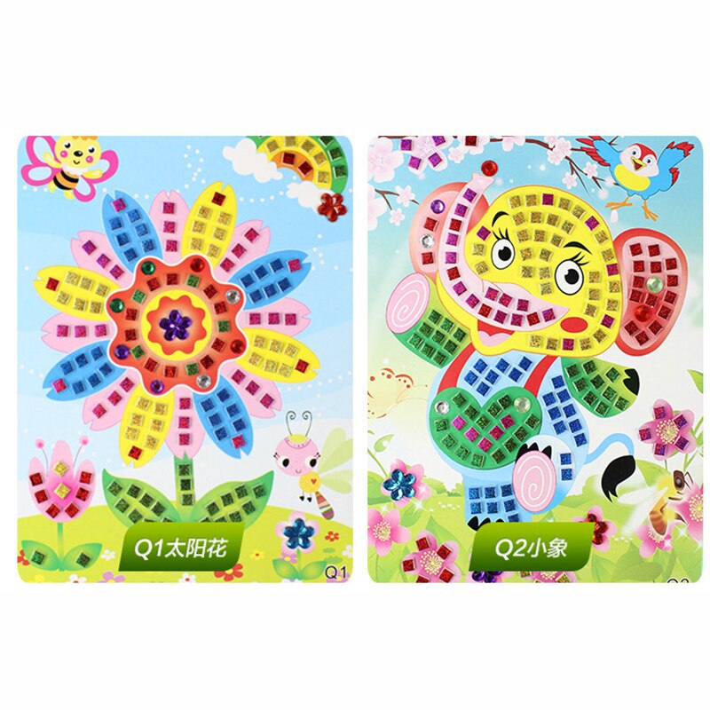 8PCS Mosaic Art Stickers kids DIY craft Toys Diamo... – Grandado