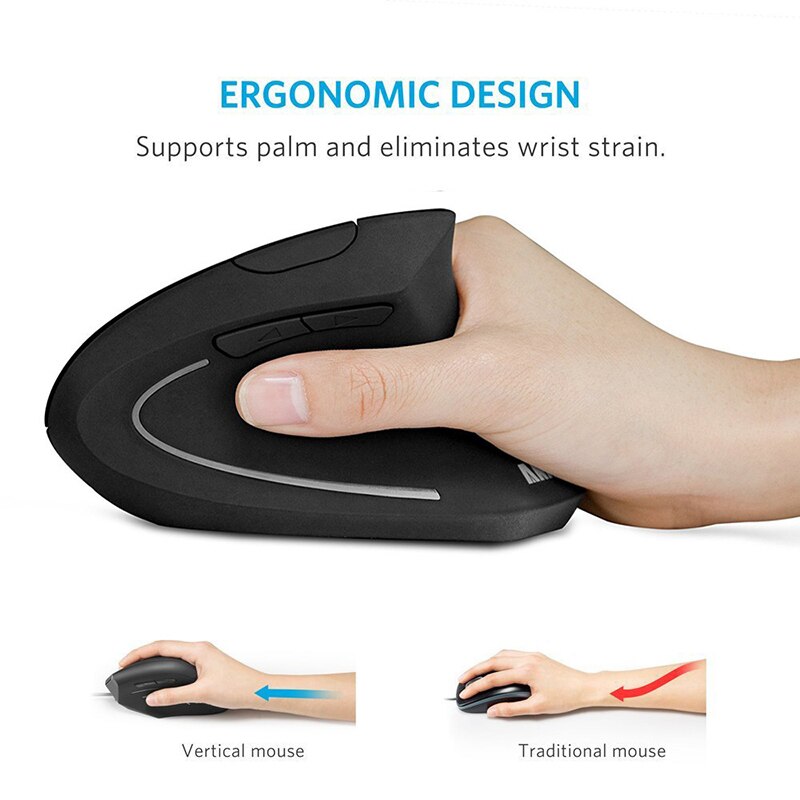 Ratón vertical ergonómico para oficina, mouse inal... – Grandado