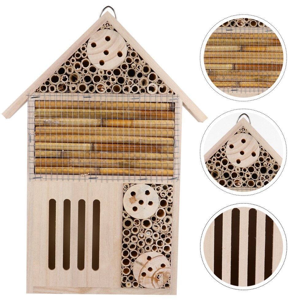Bee Hive Wooden House Hanging Insect Hotels for La... – Grandado