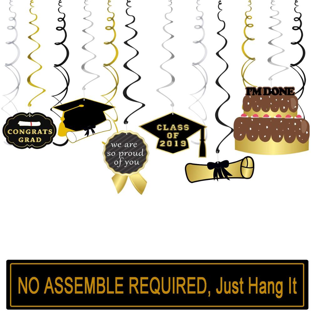 Golden foil balloons graduation party decorations ... – Grandado