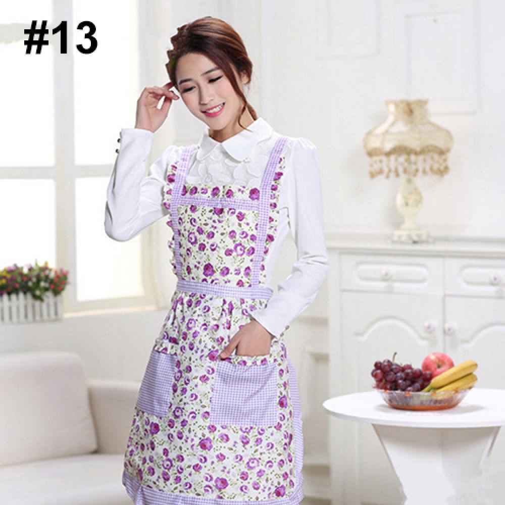 Women\'s Waterproof Floral Dotted Plaid Kitchen Co... – Grandado
