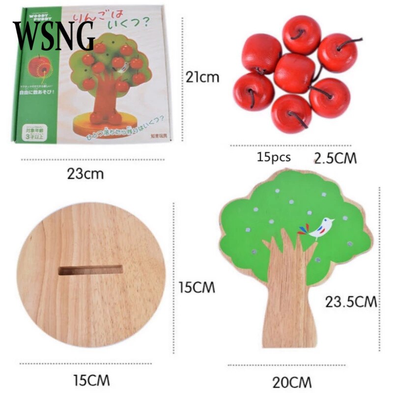 Wooden Magnetic Apple Tree Baby Fruit Counting Fru... – Vicedeal