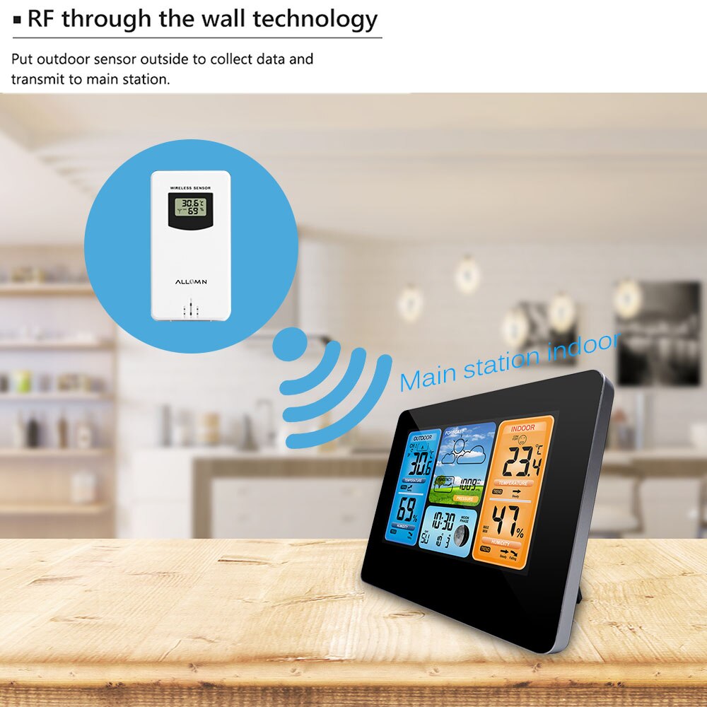 Digital LCD Alarm Clock Weather Station Wifi Indoo... – Grandado