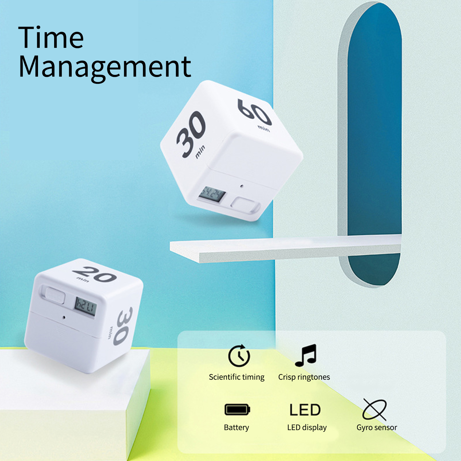 Cubic Timer Time Management Students Learning Time... – Vicedeal