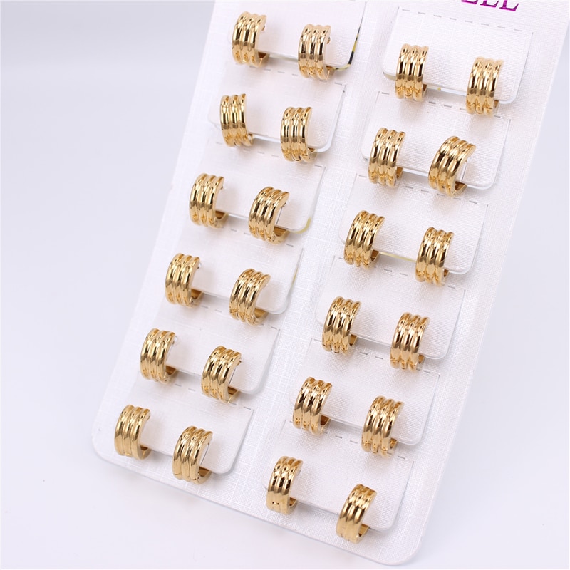 Diameter 10mm Hoop earrings 12pcs/card Boys and gi... – Grandado