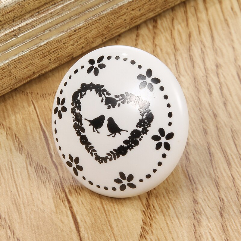 1PC White Print Ceramic Handles Drawer Knobs Cupbo... – Grandado