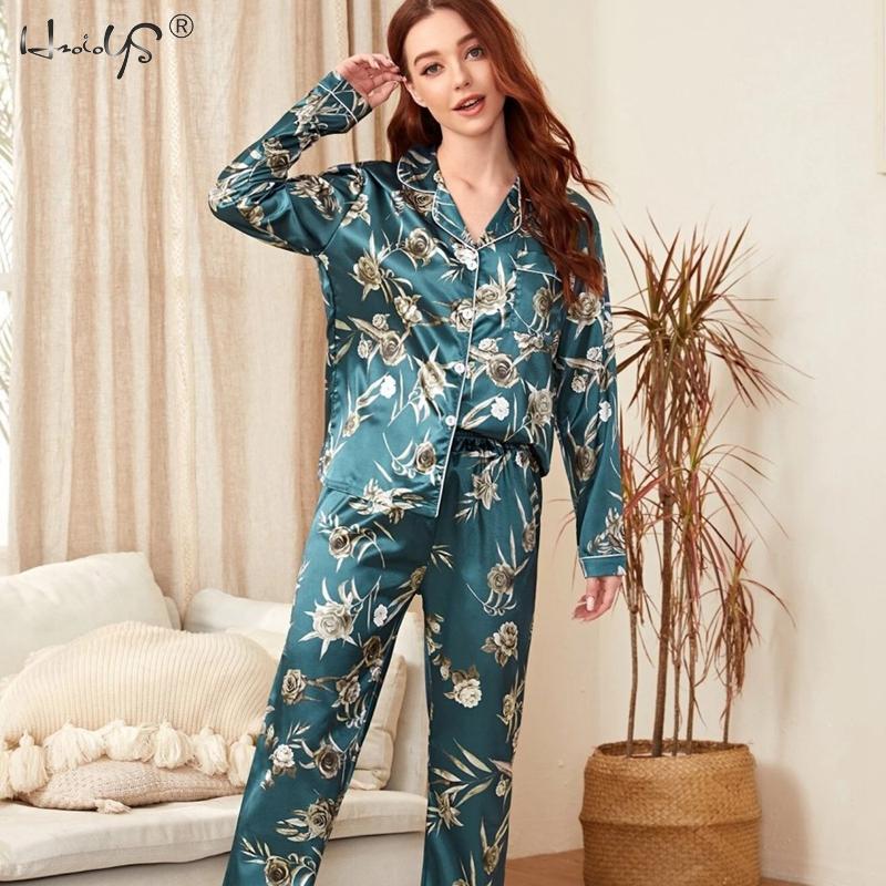 Plus Size Pj Sets Women Silk Satin Pajamas Pyjamas... – Grandado