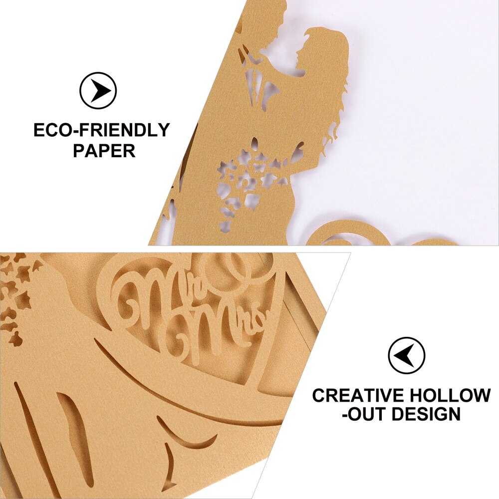 10pcs Hollow Out Invitations Cards Paper Wedding I... – Grandado