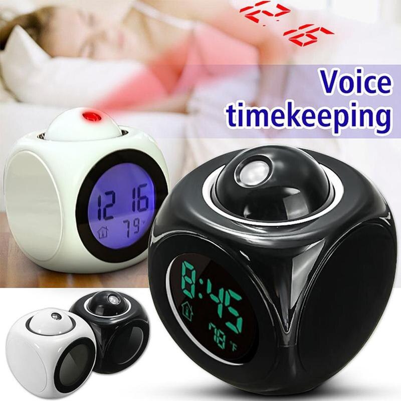 Digital LCD Projector Alarm Clock Voice LED Temper... – Vicedeal