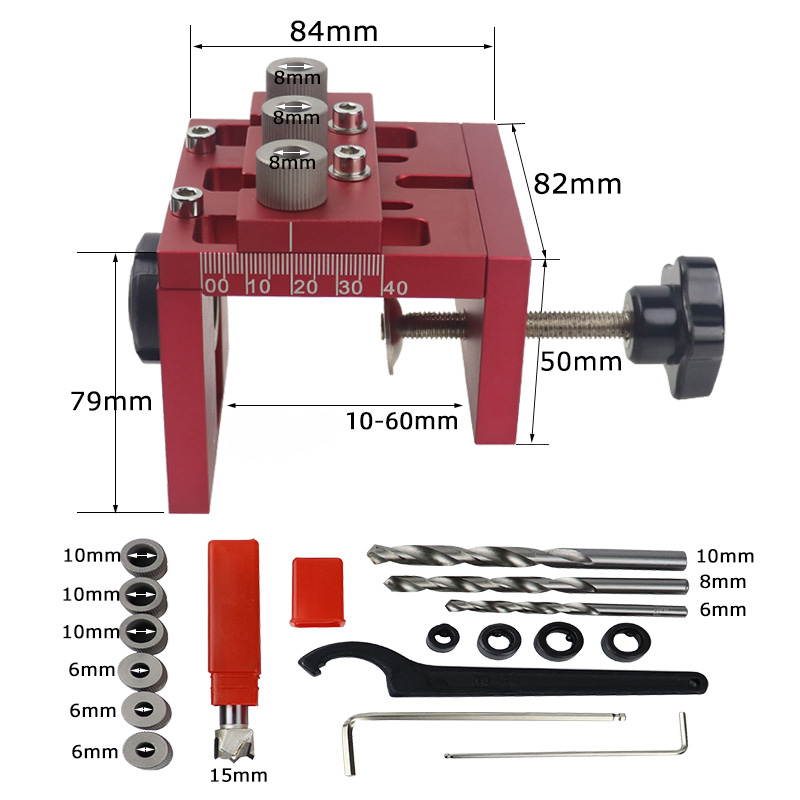 Dowelling Jig 3 in 1 Woodworking Hole Puncher Loca... – Vicedeal